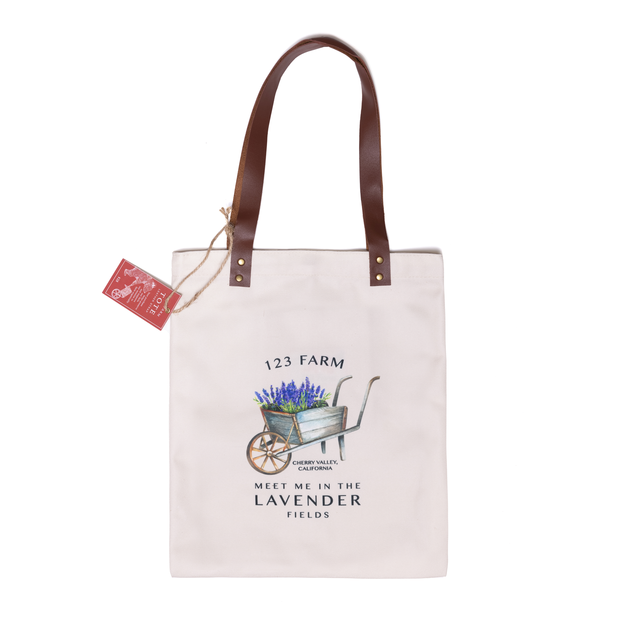 Tote Bag with Leather Strap – 123 Farm